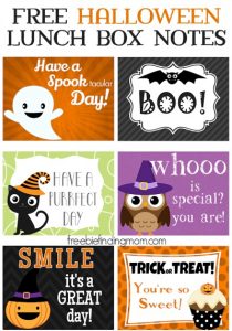 Free Printable Halloween Lunch Box Notes • Free-Printables.com