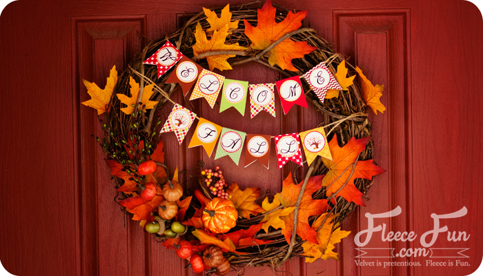 Free Printable Welcome Fall Mini Flag Banner • Free-Printables.com