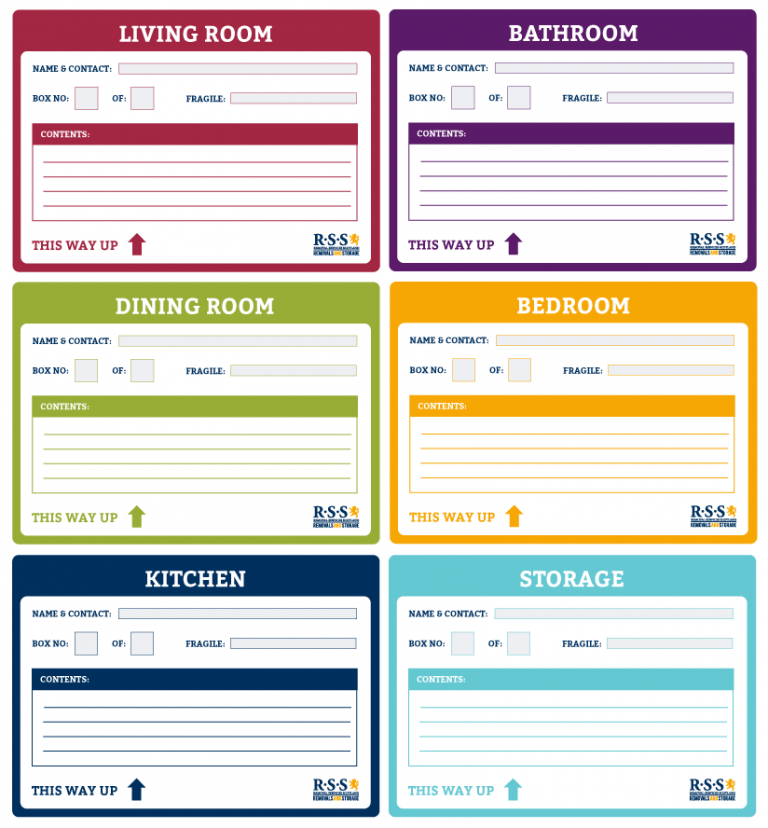 Free Printable Color Coded Room Packing Labels • Free-Printables.com