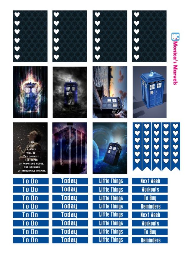 Free Printable Dr. Who Planner Stickers • Free-Printables.com